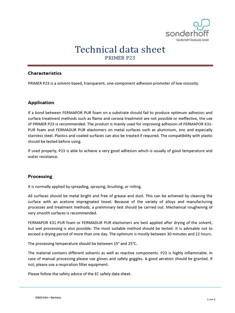 Primer P23 - TDS | PDF