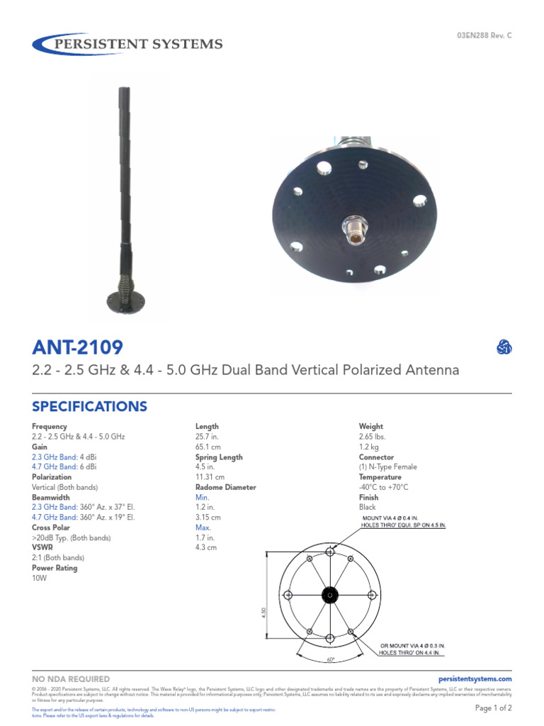 03EN288 ANT-2109 Rev. C | PDF