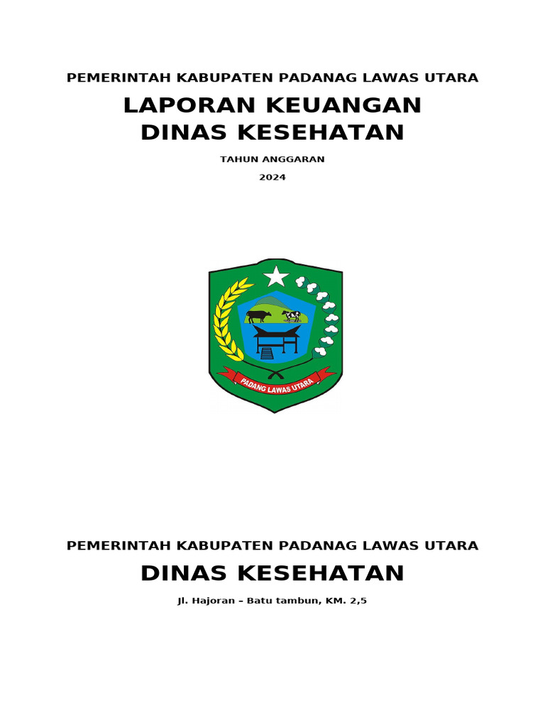 Cover Laporan Keuangan 2024 Dinas Kesehatan | PDF