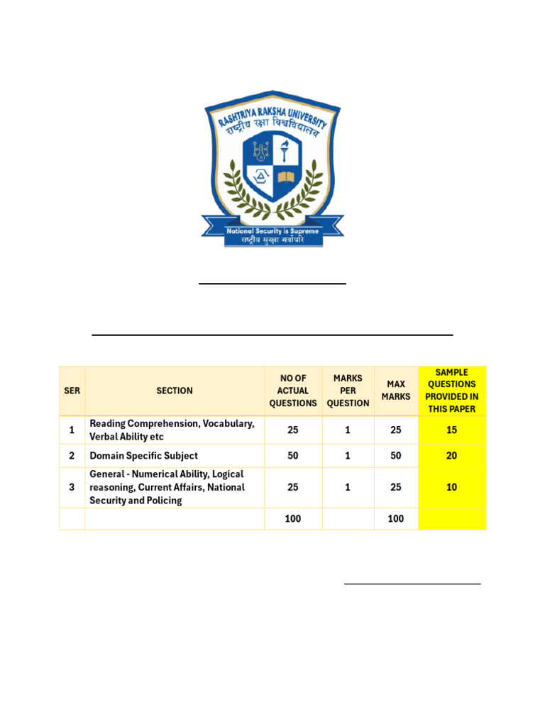 Test Paper - Sample - Rcet 14 May 24 1 | PDF