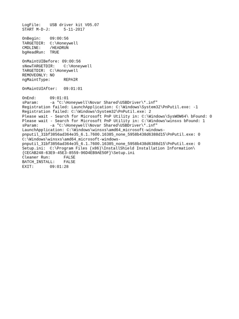 Setup Log USBDK | PDF