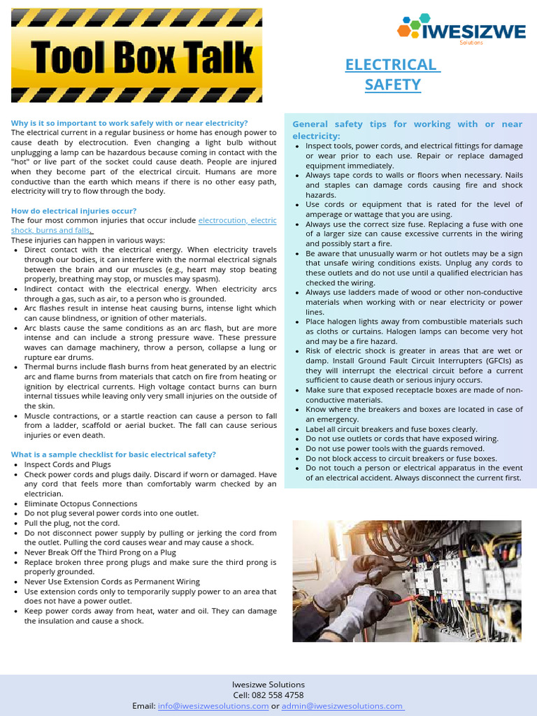 IWE - ToolBox 011 - Electrical Safety | PDF