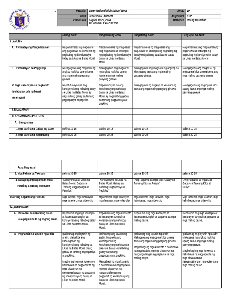 Ancheta DLL Esp10 Wk4 | PDF