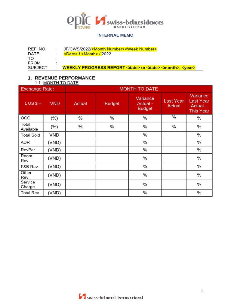 Weekly Report Template 2022 | PDF