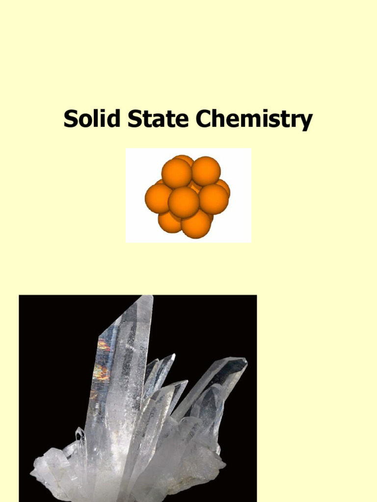 Solid State Chemistry - 1 - Introduction | PDF