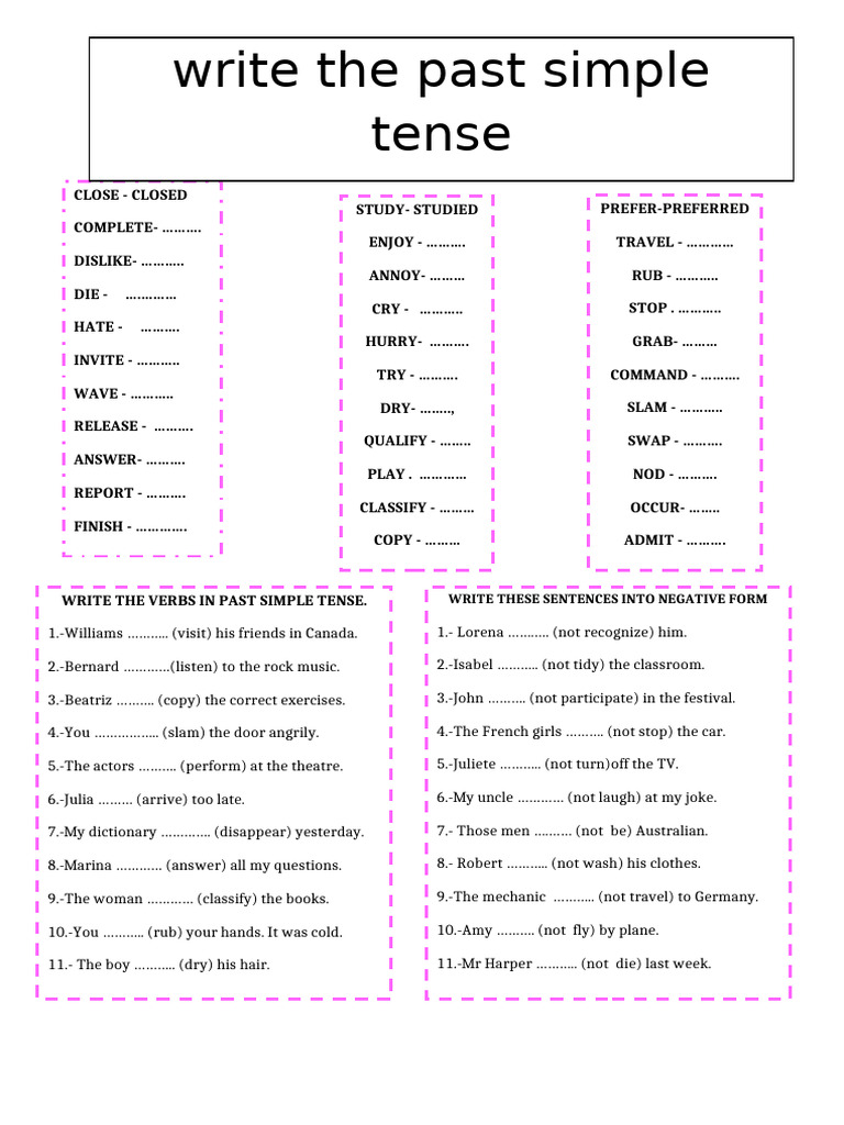 Simple Past Tense - 15004 | PDF