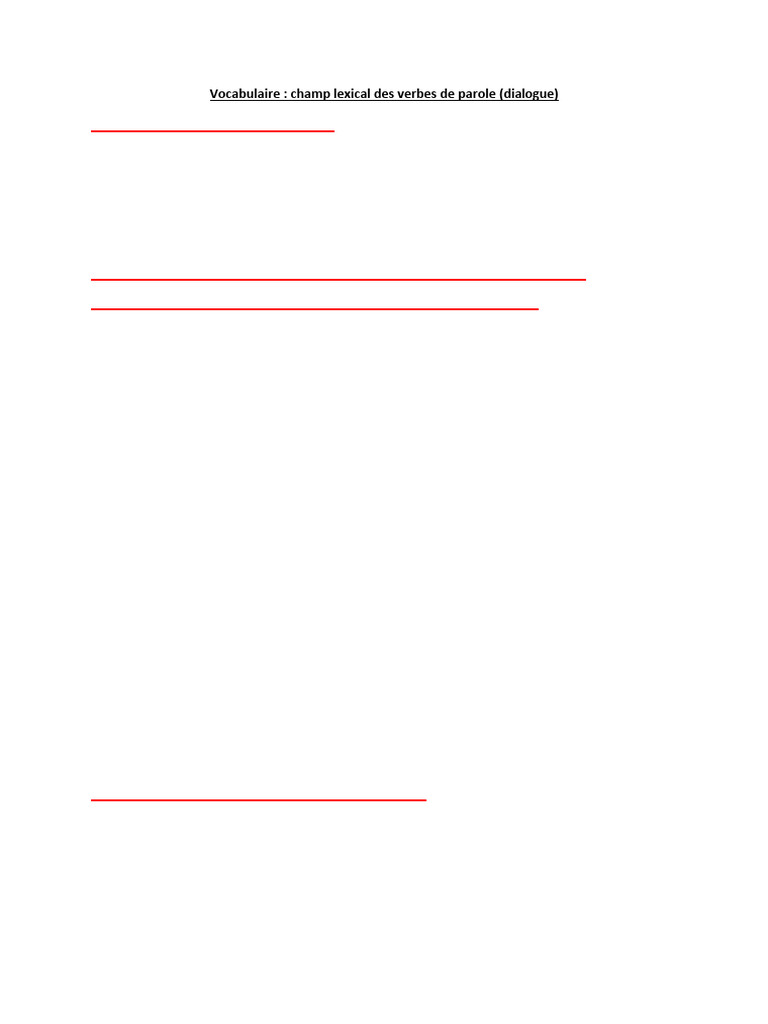 Champ Lexical Verbes de Parole | PDF
