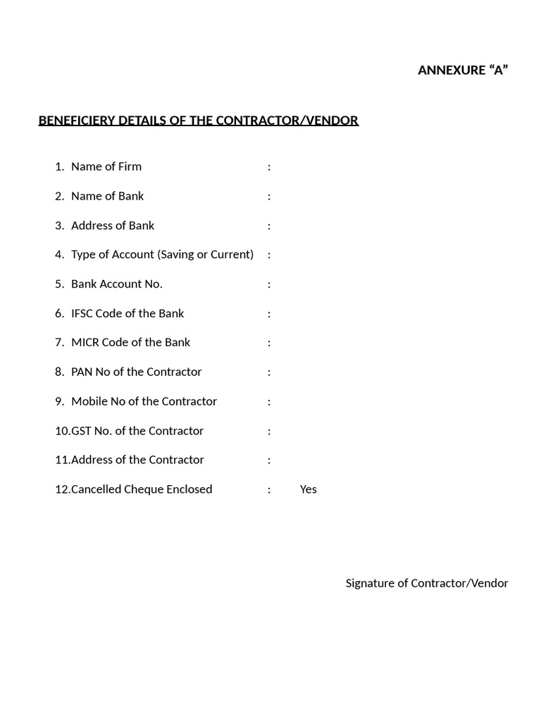 Bank Mandate Form | PDF