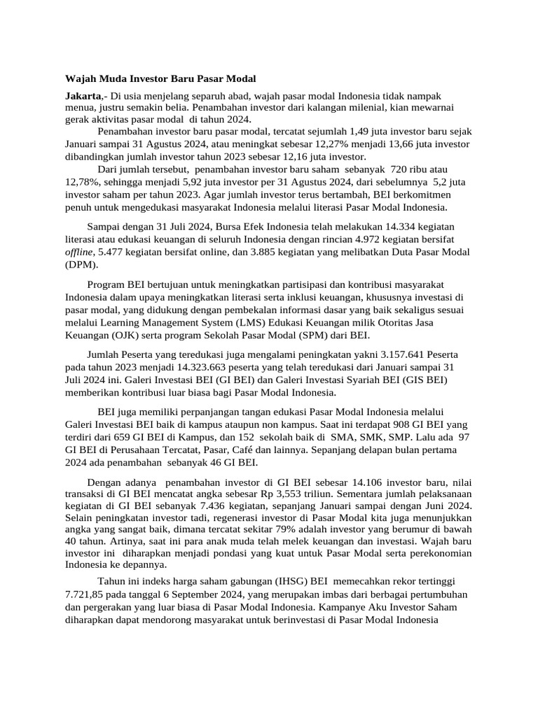 Literasi Investor Q4 SEP II | PDF