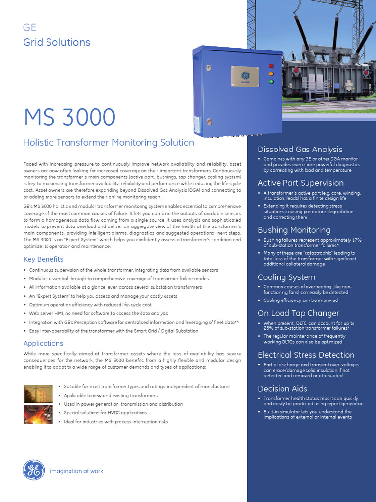 MS3000 Gea-31984 A4 HR | PDF | Transformer | Electrical Substation