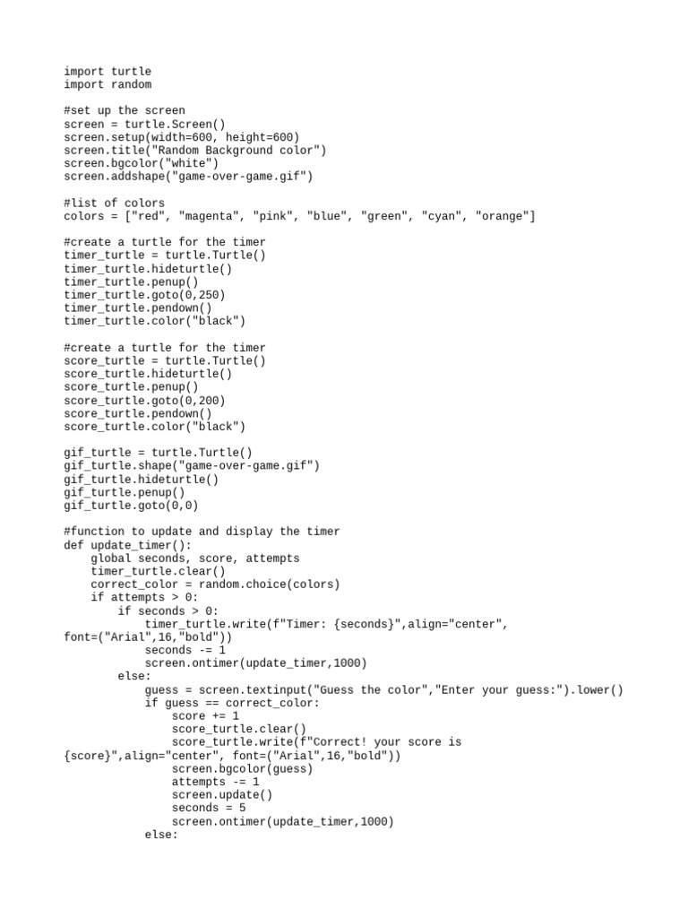 Guess The Color | PDF