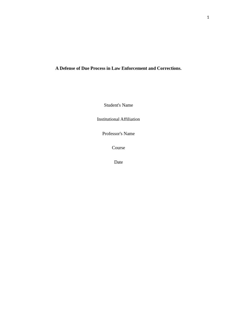 A Defense of Due Process in Law Enforcement and Corrections - Edited | PDF