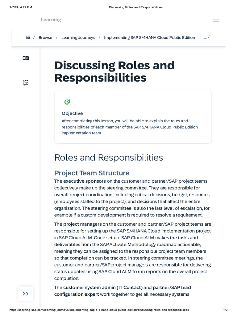 Discussing Roles and Responsibilities | PDF