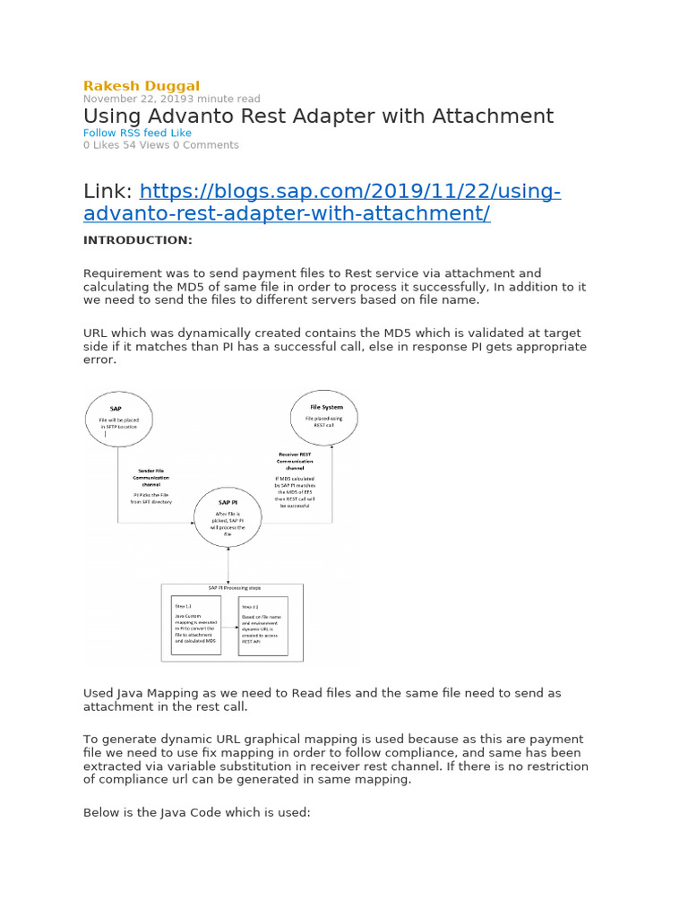 Using Advanto Rest Adapter with Attachment | PDF