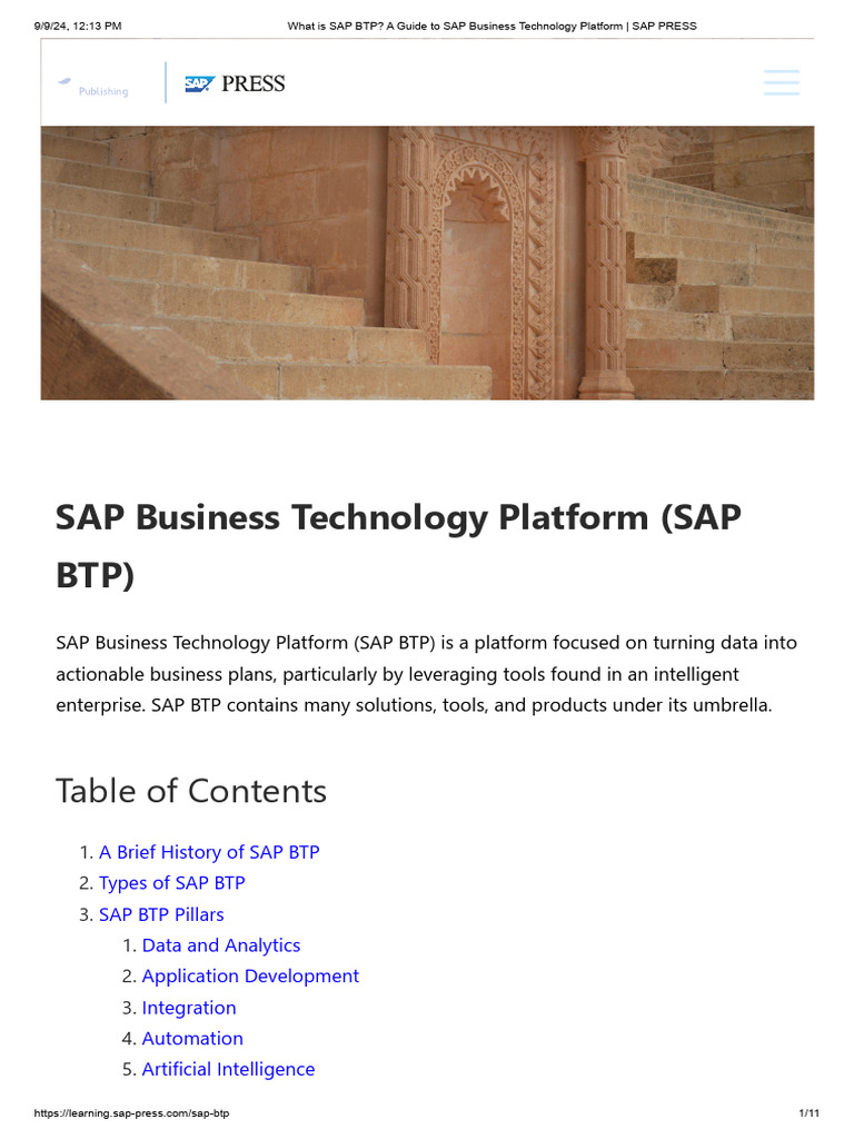 SAP Business Technology Platform (SAP BTP) | PDF