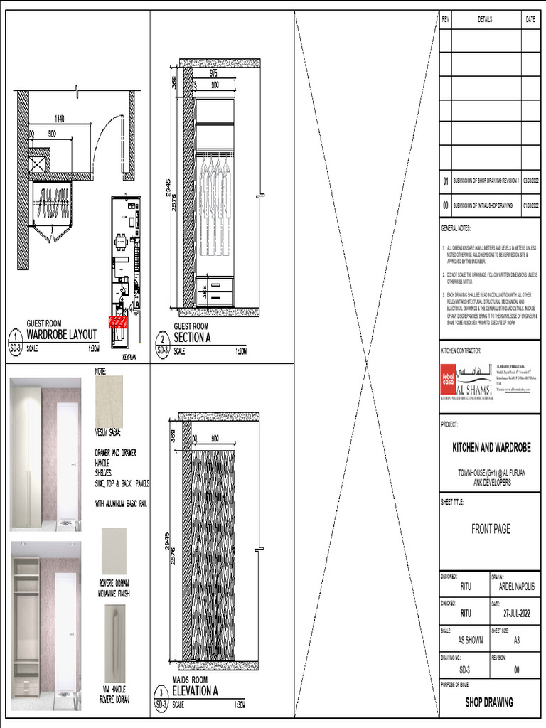 Wardrobe Shop Drawing | PDF