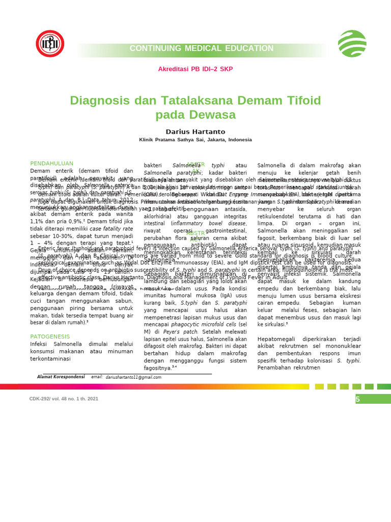 Tatalaksana Demam Tifoid | PDF