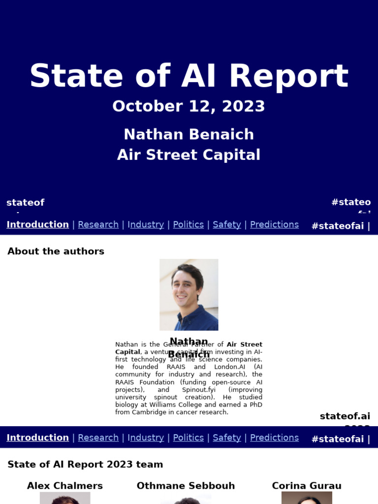 State of AI Report 2023 | PDF