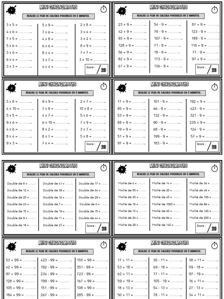 MINI-CHRONOMATHS-POUR-L-ANNEE | PDF