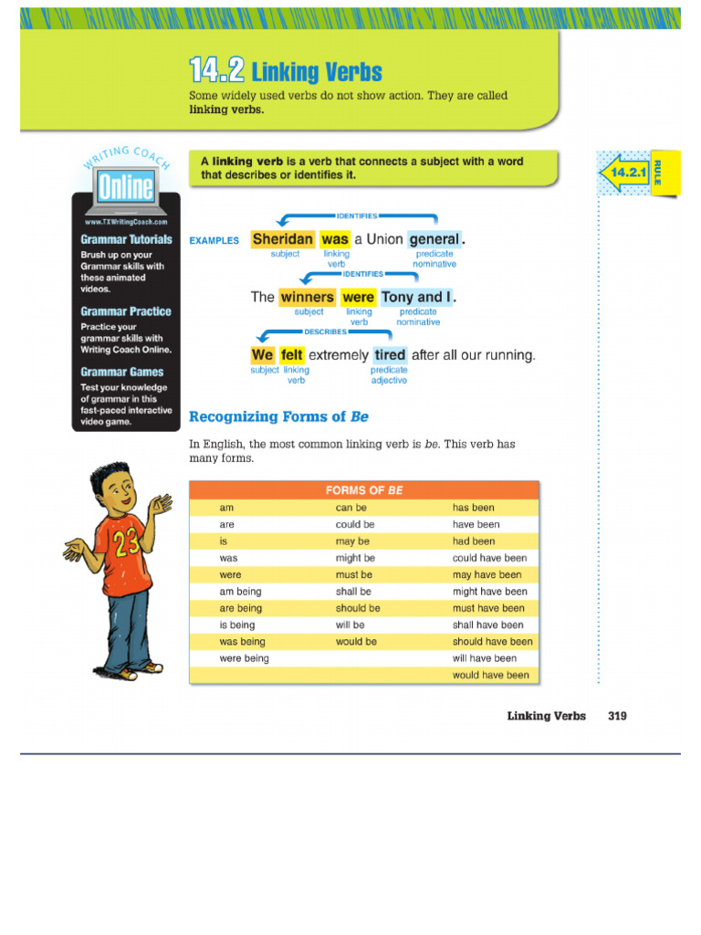 Linking Verbs Combined With Homework | PDF