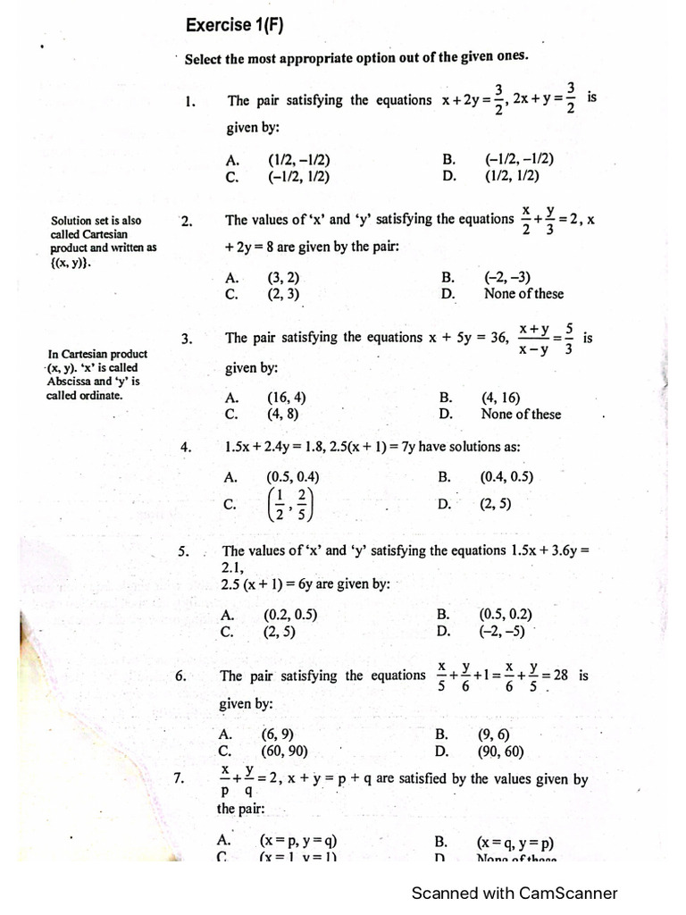 Linear Equation With Two Variables Pdf