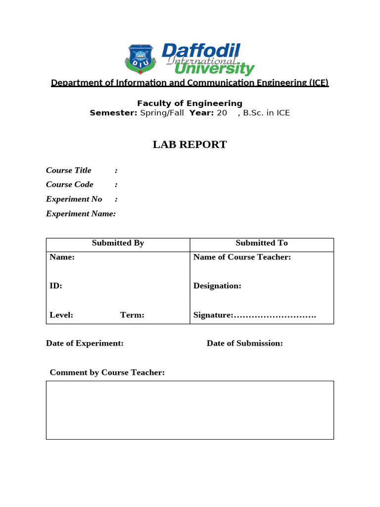 Lab Report Cover Page 890ba17a20 | PDF | Computers