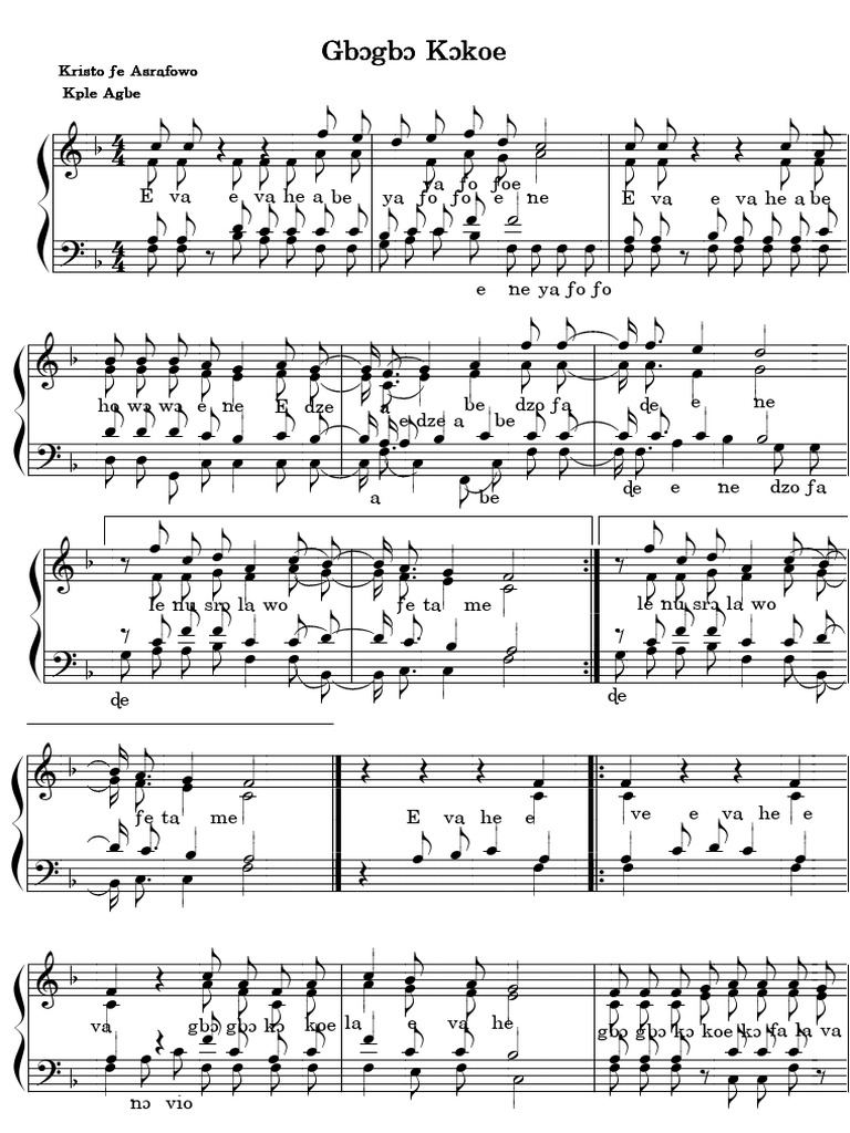 Kristo 5e Asrafowo Lyrics Analysis | PDF | Collation | Languages Of The ...