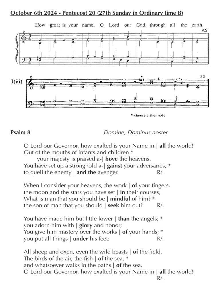 Psalms For October 6th 2024 | PDF