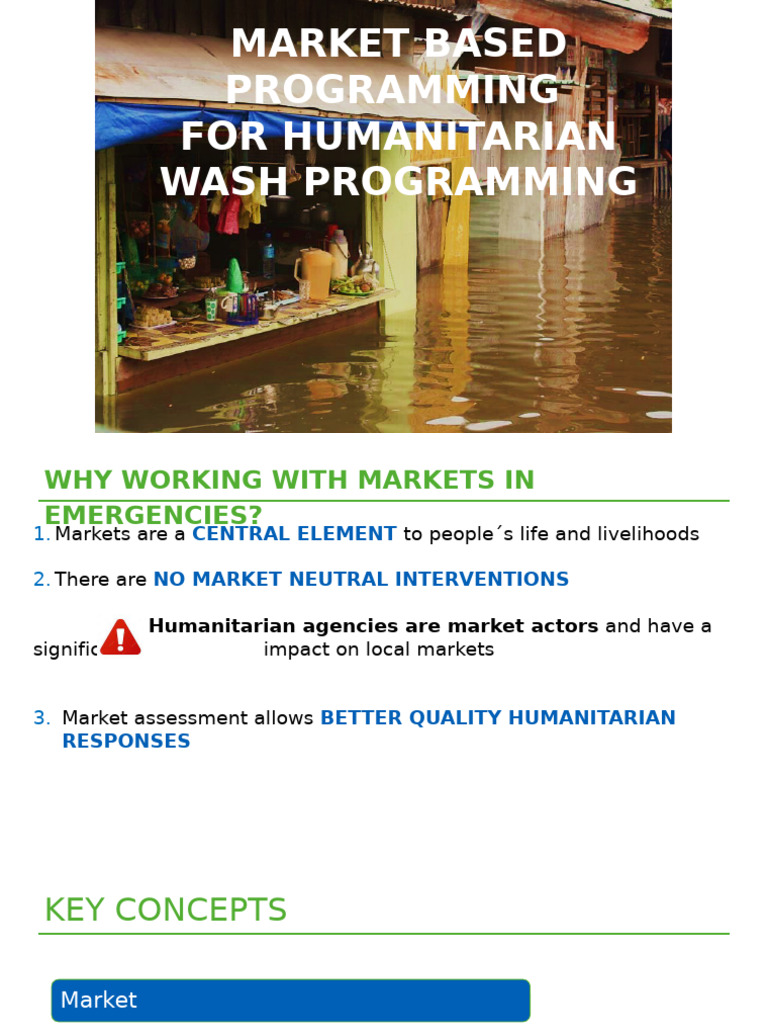 Introduction To Market Based Programming For WASH in EMERGENCIES | PDF