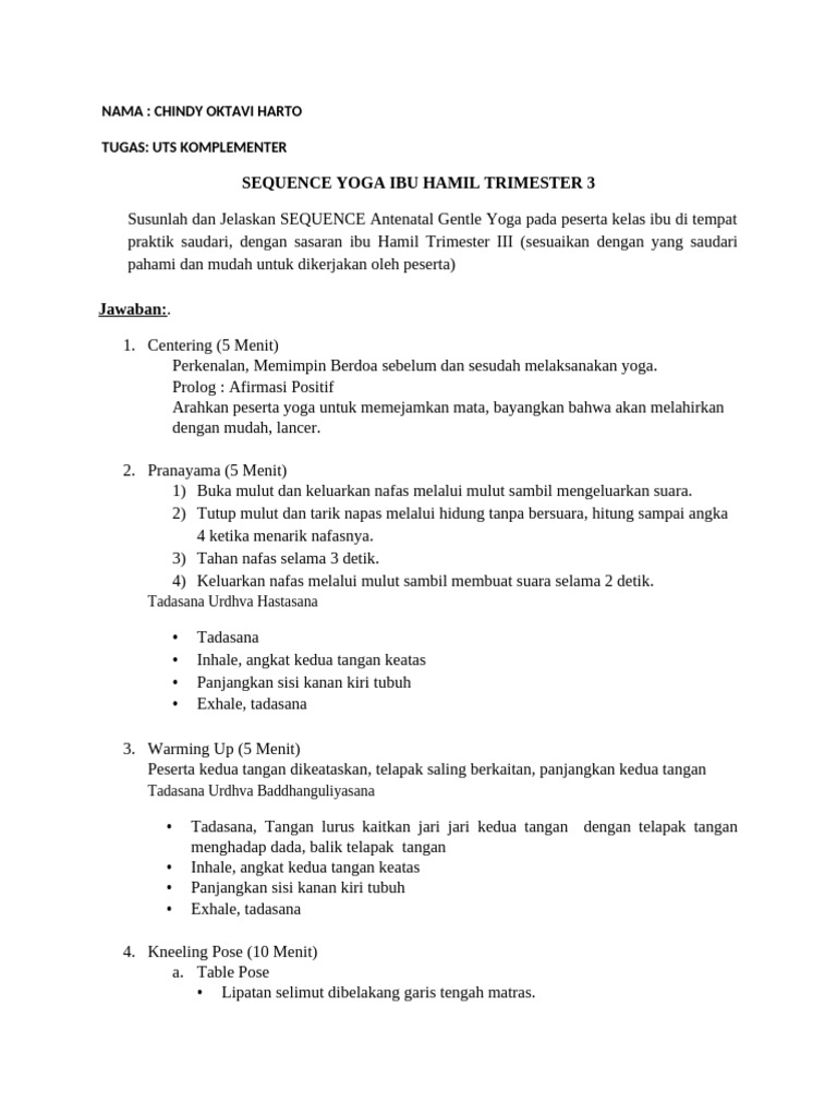 Chindy Oktavi Harto UTS Komplementer | PDF