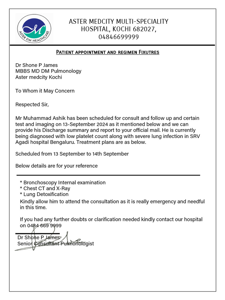 Aster MEDCITY Ashik Regimine | PDF