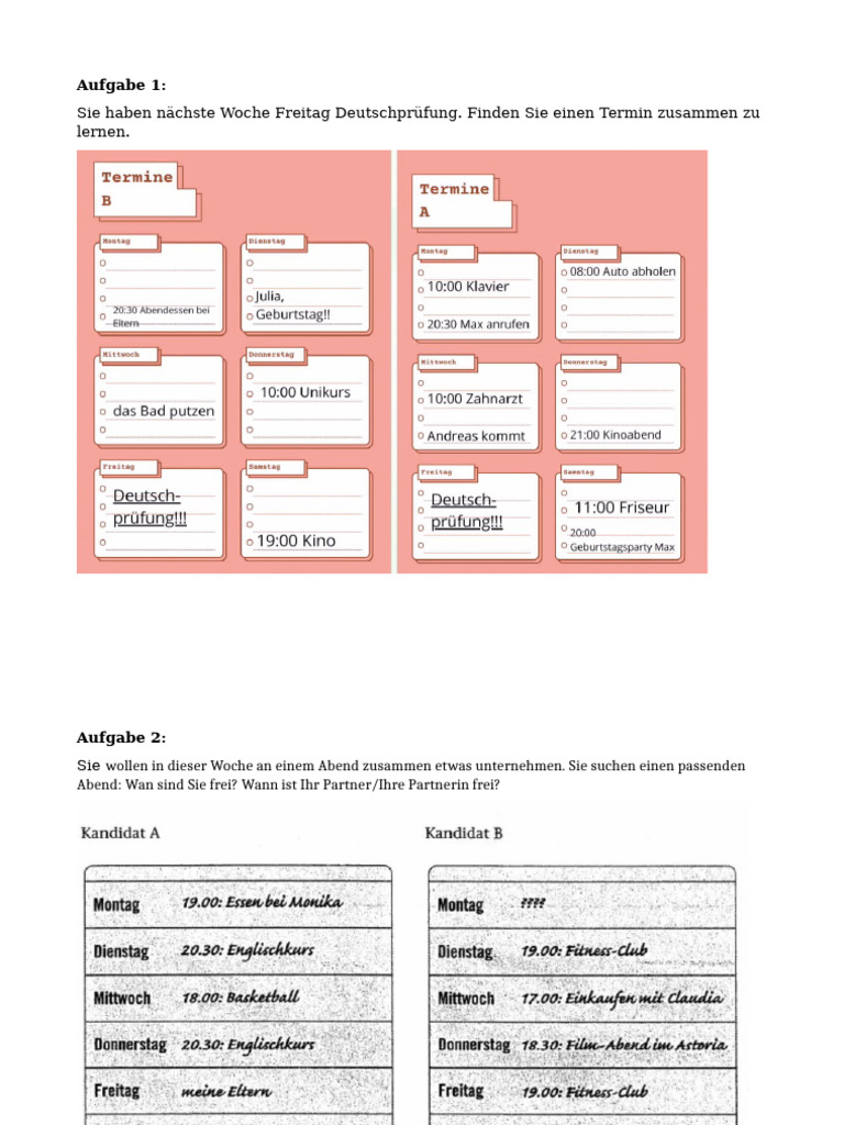 Einen Termin Vereinbaren - Muster 1 | PDF