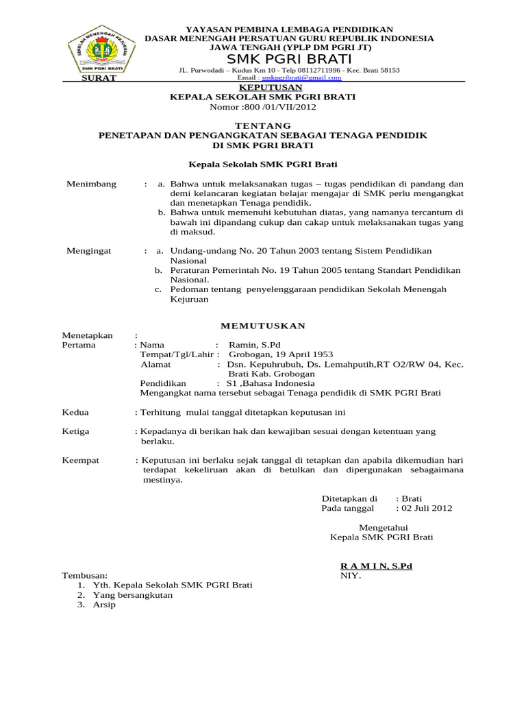 Surat Keputusan | PDF