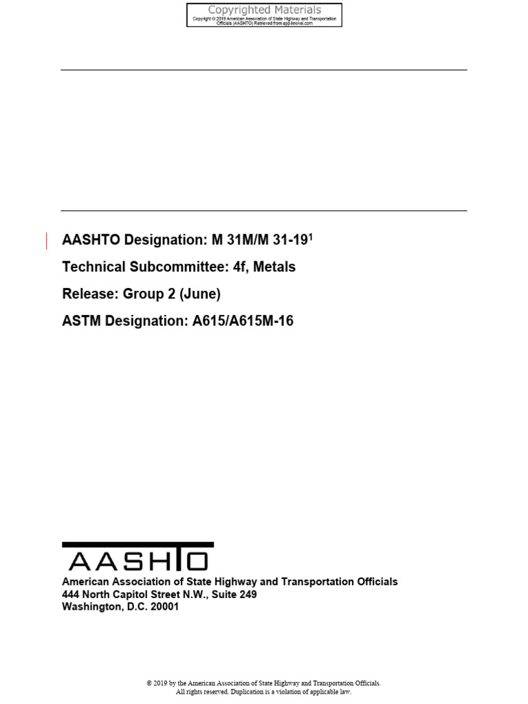 Aashto m31 | PDF