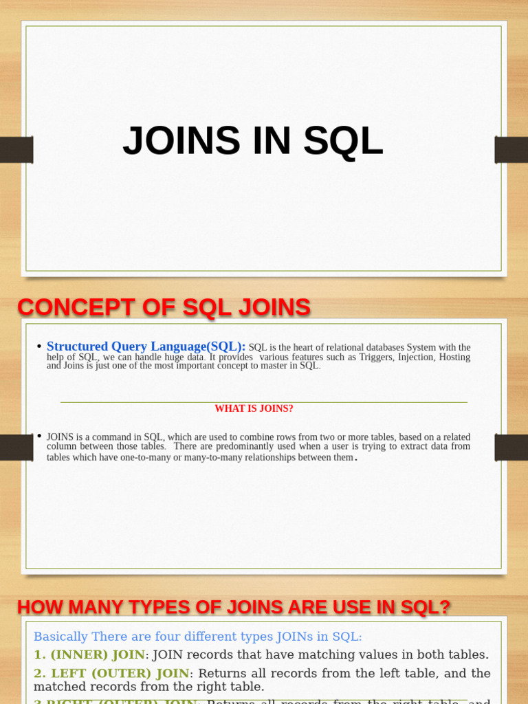SQL JOINS | PDF
