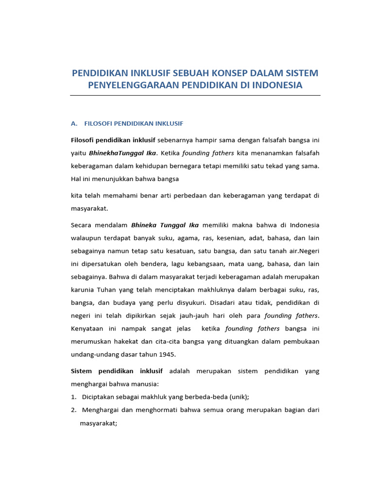 1-Konsep Pendidikan Inklusif | PDF