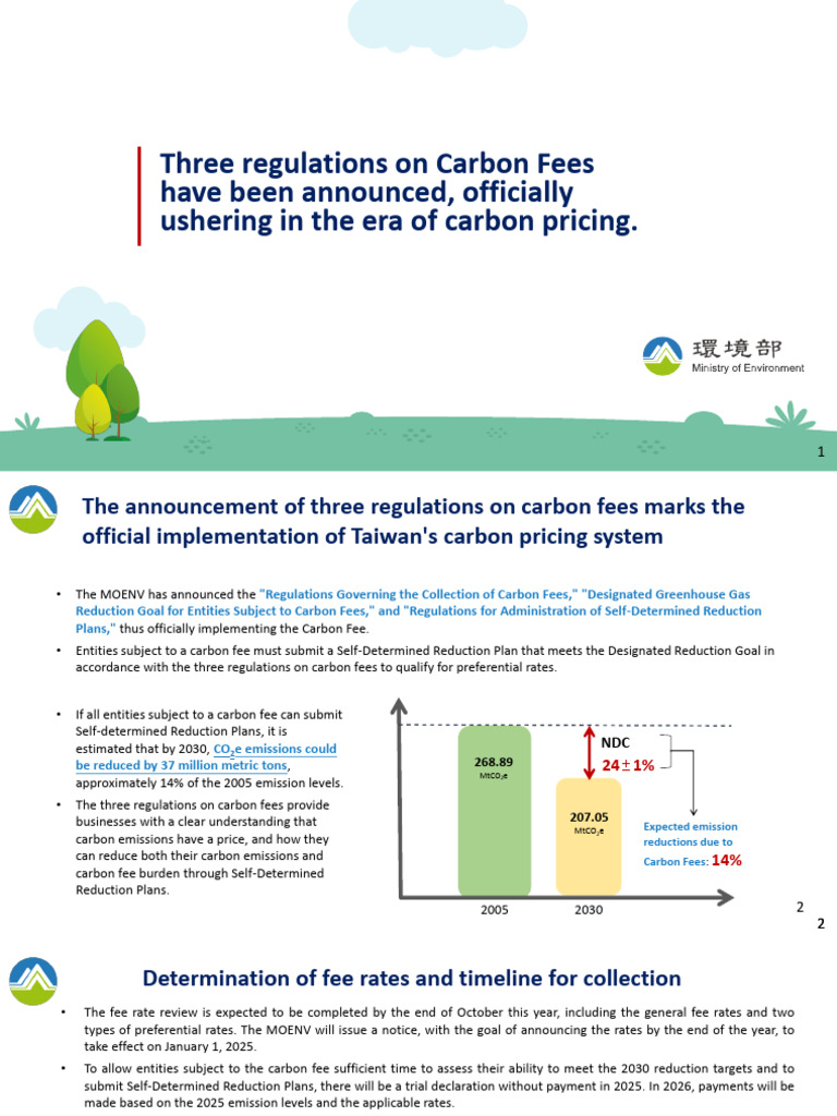 Taiwan's Carbon Fee Regulations Overview | PDF | Carbon Tax | Climate ...