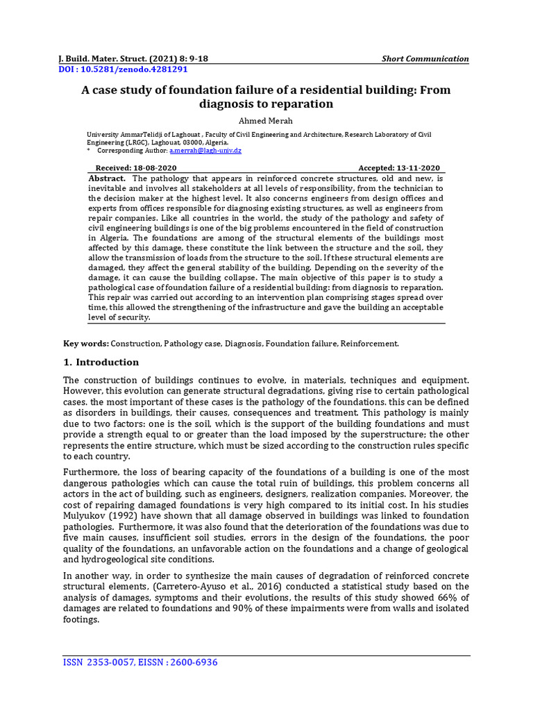 A Case Study of Foundation Failure of A Residentia | PDF