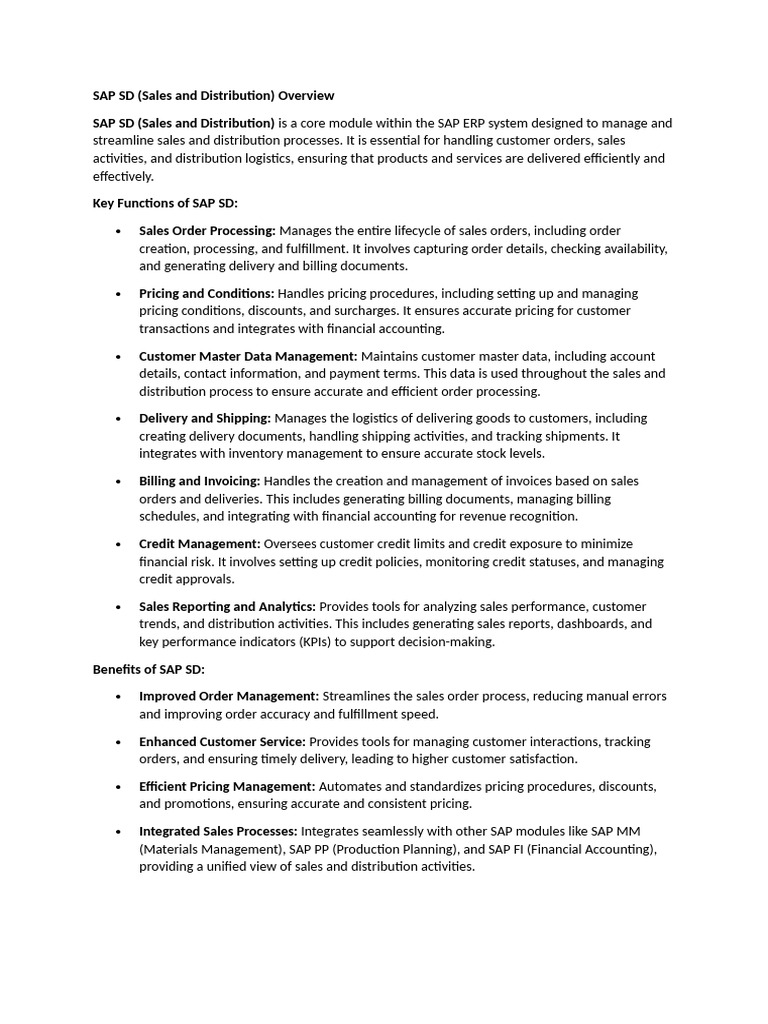 Sap SD | PDF