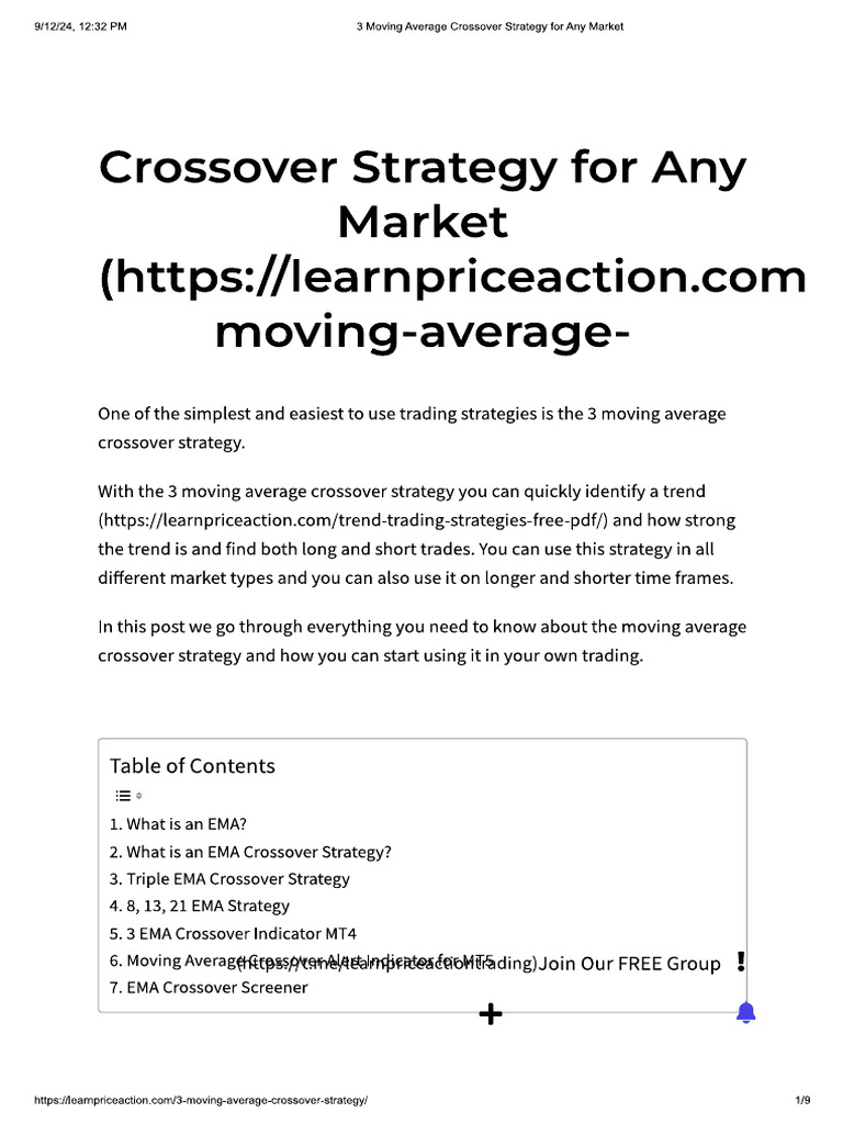3 Moving Average Crossover Strategy | PDF