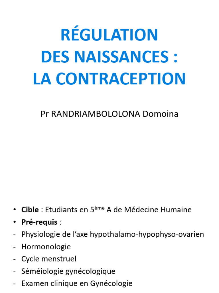 LA CONTRACEPTION | PDF