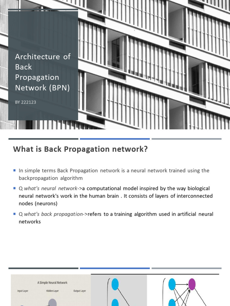 Architecture of Back Propagation | PDF