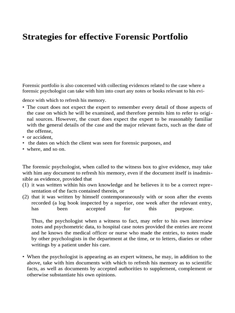 Forensic Portfolio | PDF