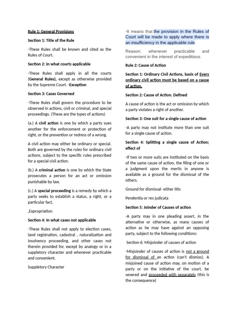 Civil Procedure Notes | PDF