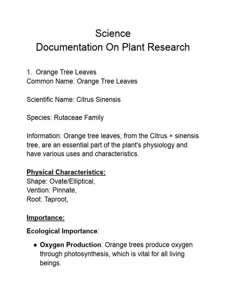 Documentation On Plant Research | PDF