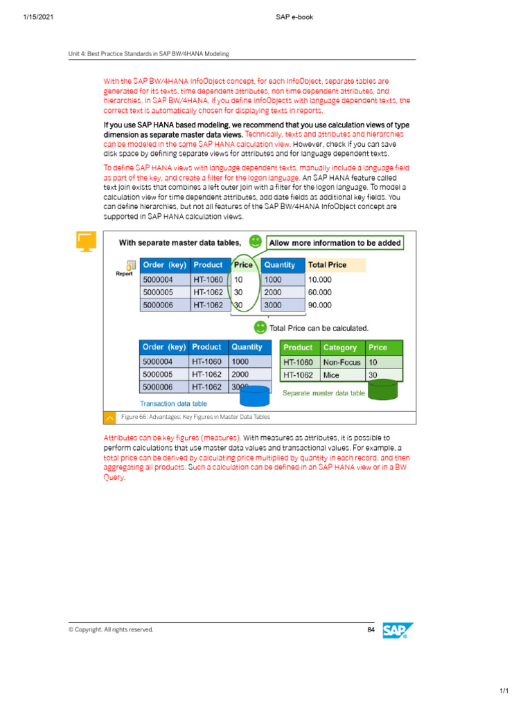 Unit 4: Best Practice Standards in SAP BW/4HANA Modeling: Figure 66 ...