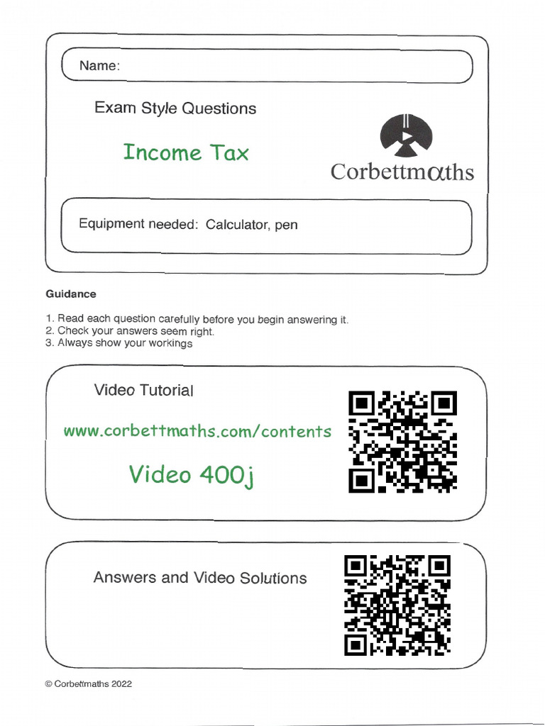 Income Tax Answers | PDF