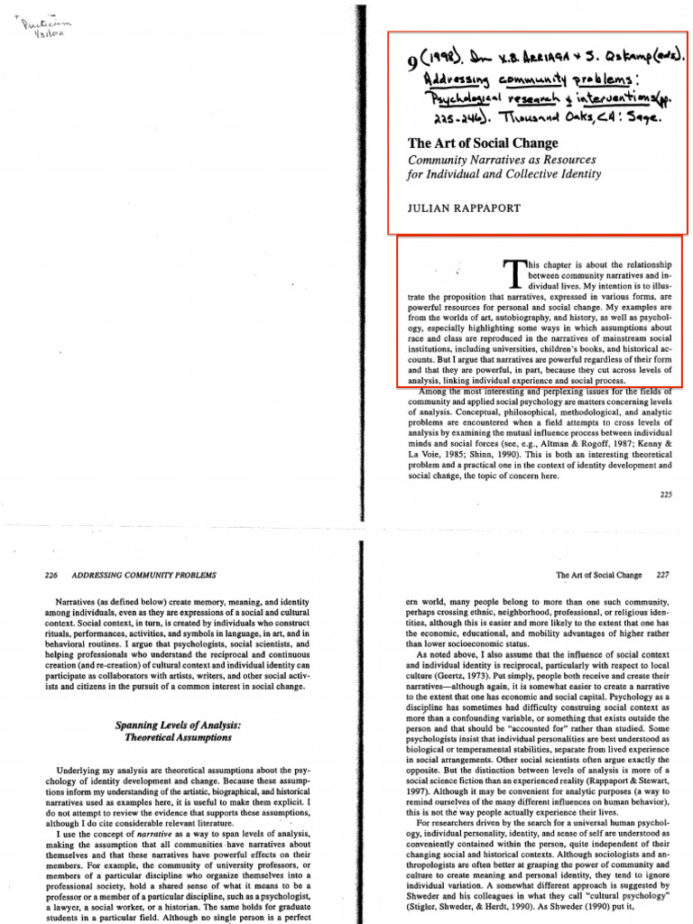 Julian Rappaport-Article | PDF