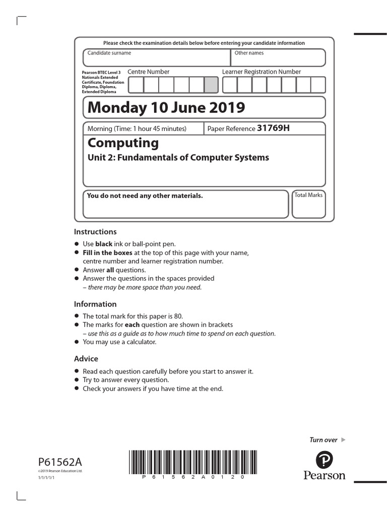 Unit 2 Computer Systems Past Paper | PDF | Encryption | Cipher