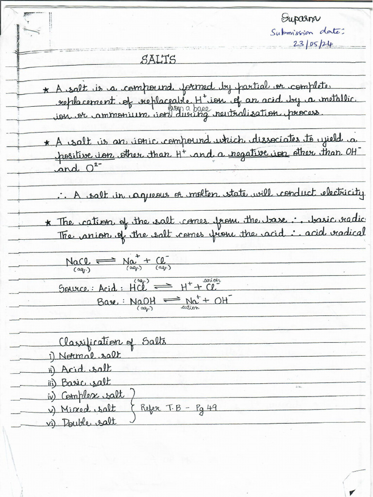 Chemistry Notes Grade 10 | PDF